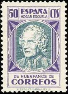 Stamp: Jean-Jacques Rousseau (1712-1778) (Spain(Beneficence (1937)) Yt ...