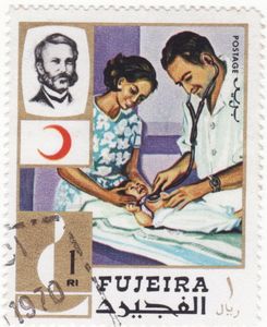 Stamp: Examination of a Child (Fujairah (Fujeira)(Organisation "Red ...