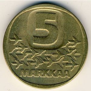 コイン: 5 Markkaa (フィンランド(1963~2001- Republic (3rd issue)) Col:FI-000052 ...