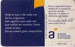 Phonecard: Antel Nuevo Logo (Antel, Uruguay(2010/11 - Chip - Nuevo Logo ...