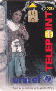 Phonecard: Unicef 3. Girl With Tree in Her Hands (Telepoint, Peru(Chip ...
