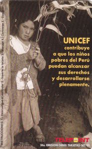 Phonecard: Unicef 3. Girl With Tree in Her Hands (Telepoint, Peru(Chip ...