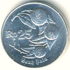 Coin: 25 Rupiah (Indonesia(1991~2003 - Third series) Col:ID-000031,WCC:km55