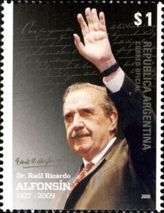 Stamp: Death of Raul Ricardo Alfonsín (1927-2009) (ArgentinaMi:AR 3261 ...