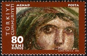 Stamp: Menad (Türkiye (Turkey)(Mosaics from Zeugma) Mi:TR 3453,Sn:TR ...