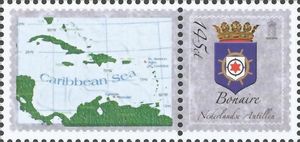 Stamp: Arms of Bonaire (Netherlands Antilles(Coats of Arms and Maps) Mi ...
