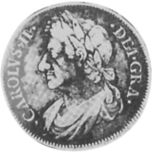 Coin: 2 Merk (Scotland) (1649~1685 - Charles II) WCC:km111