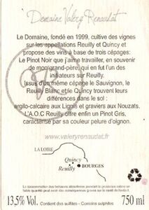 Drink Label: Quincy AOC - Les Nouzats 2020 (Domaine Valery Renaudat ...