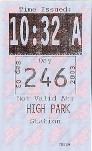 Transport Ticket: Issued at High Park (TTC - Toronto Transit Commission ...