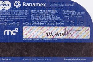 Tarjeta de Banco: B-smart (Banamex, México) Col:MX-MC-0011.01