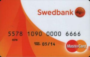 Bank Card: Swedbank MasterCard Standard (Swedbank, UkraineCol:UA-MC-0196