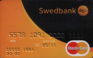 Bank Card: Swedbank MasterCard Standard (Swedbank, UkraineCol:UA-MC-0180