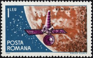 Stamp: Ranger 7 Lunar Probe, Part of the Moon (Romania(Space Travel and ...