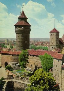 Postcard: Sinwell-Tower and Pagans-Tower (Germany, Federal Republic ...