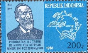 Stamp: Heinrich von Stephan (Indonesia(Heinrich von Stephan (1831-1897 ...