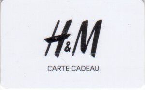 Geschenkkarte: H & M logo silver (H&M, Schweiz(White card with silver ...