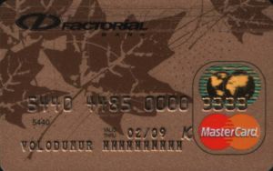 Bank Card: MasterCard Gold "Leaves" (Factorial-Bank, UkraineCol:UA-MC-0191