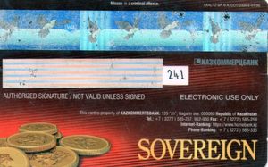 Bank Card: Sovereign (Kazkommertsbank, KazakhstanCol:KZ-VE-0012.01
