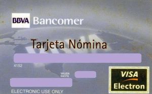 Tarjeta de Banco: BBVA Bancomer - Tarjeta Nomina (Bancomer, MéxicoCol ...