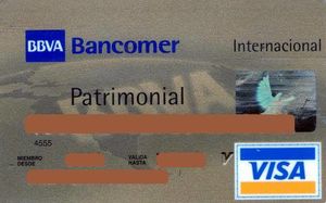 Bank Card: BBVA Bancomer - Patrimonial (Bancomer, MexicoCol:MX-VI-0008