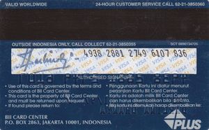 Bank Card: Bank BII (Bank BII, IndonesiaCol:ID-VI-0003.01