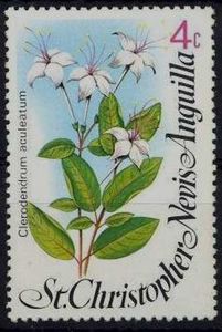 Stamp: Clerodendrum aculeatum (Saint Kitts and Nevis(Local flowers) Mi ...