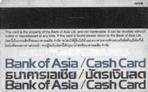 Bank Card: Bank of Asia -3 (Bank of Asia, Thailand) Col:TH-GM-0029