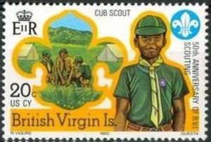 Stamp: Cub scout, nature study (British Virgin Islands) (75th Anniv of ...