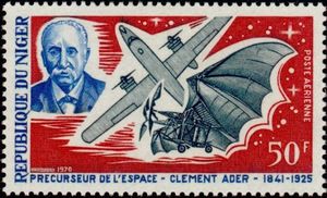 Stamp: Clement Ader (Niger(Men and their Flying Machines (1970)) Mi:NE ...