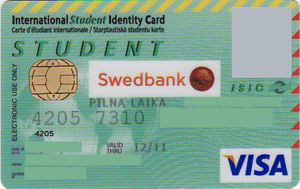 Bank Card: Student Card (Swedbank, LatviaCol:LV-VI-0009.01