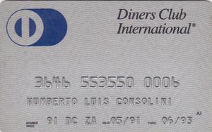 Bank Card: Diners Club (Diners Club Argentina, Argentina) Col:AR-DC-0001-2