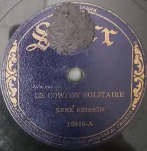 Music Record: René Brisson: Le Cowboy Solitaire / Chérie C'Est Mensonge 💿