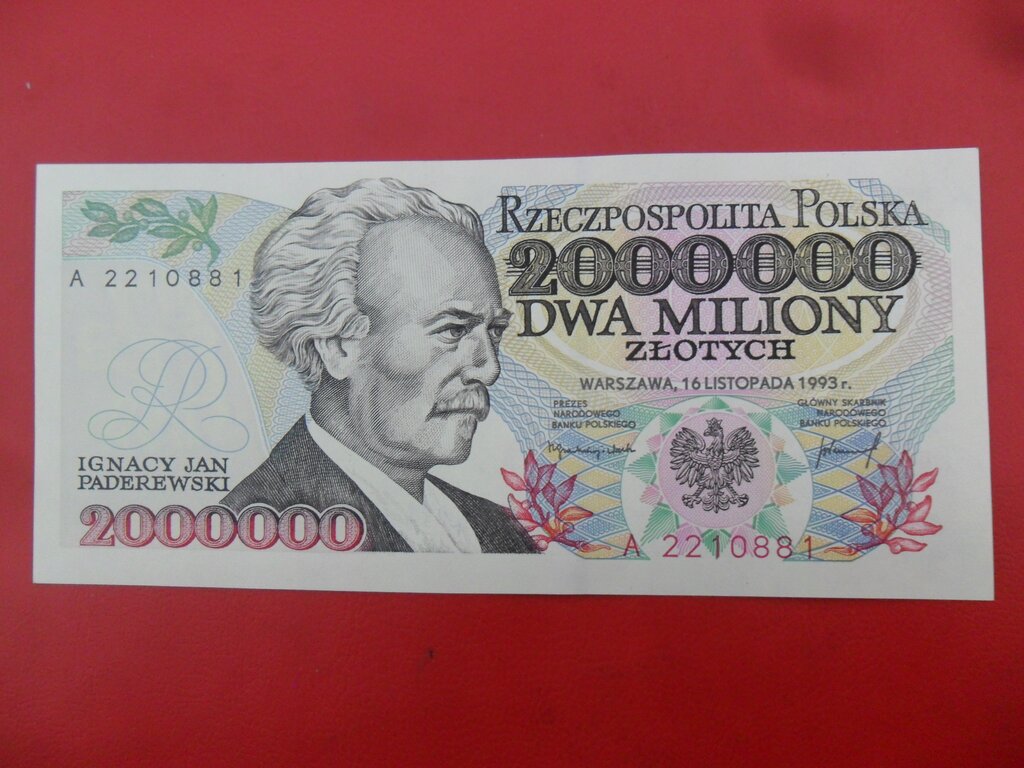 Poland: 2,000,000 Zlotych, 1993 : US$ 92.90 from ivanmiljko : Banknotes ...
