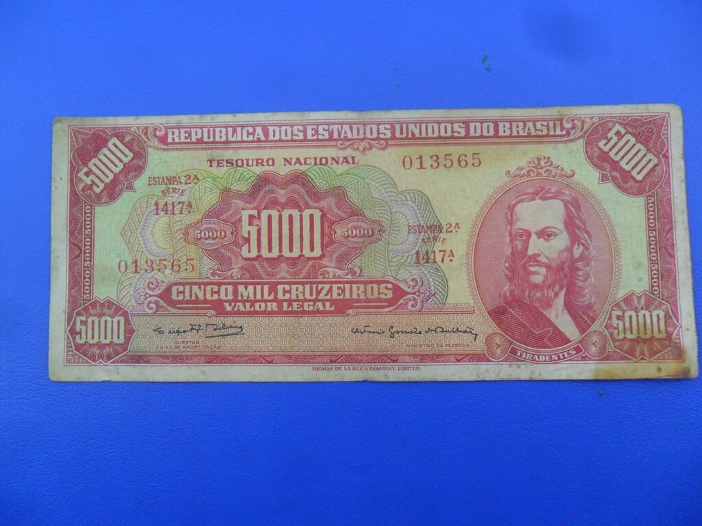5,000 Cruzeiros : US$ 10.36 from ivanmiljko : Banknotes for sale : Colnect
