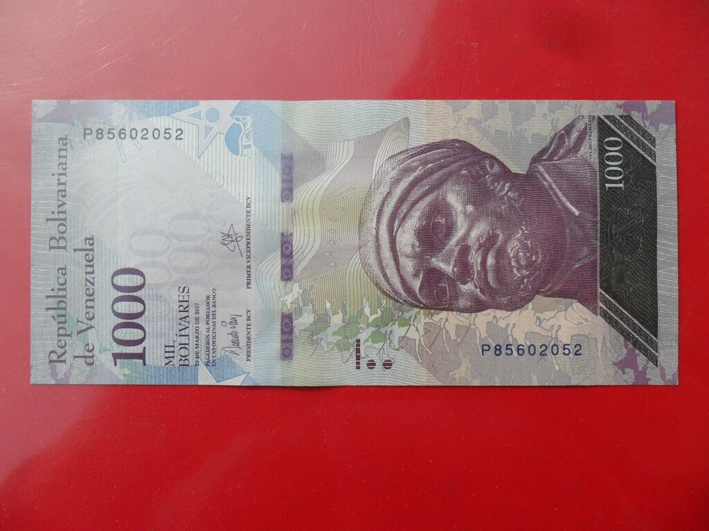 1,000 Bolívares : US$ 0.45 from ivanmiljko : Banknotes for sale : Colnect