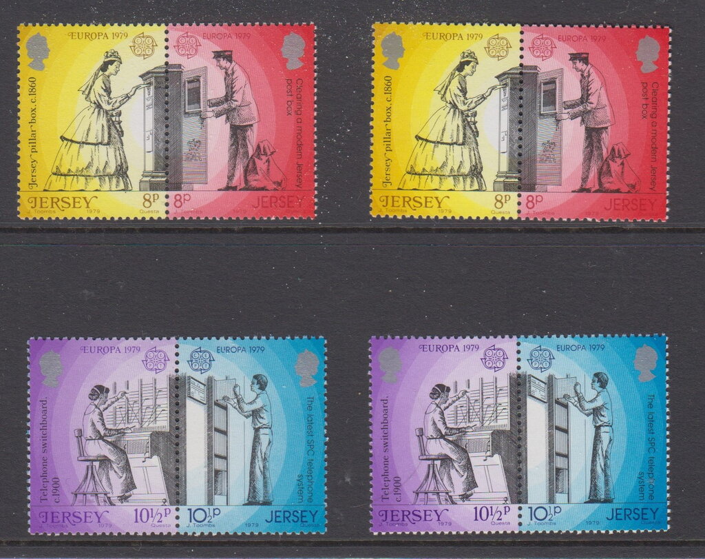 Jersey: Jersey Pillar Box, 1860 and Mailman emptying 1979 Mailbox, 1979 ...