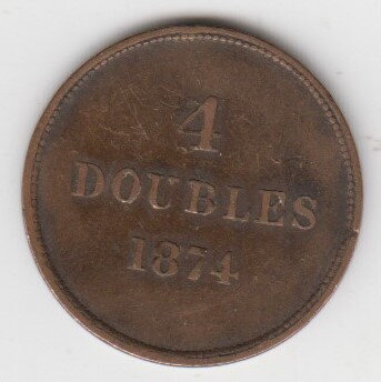 Guernsey: 4 Doubles (3 stems), 1874 : US$ 4.74 from jerseycoin : Coins ...