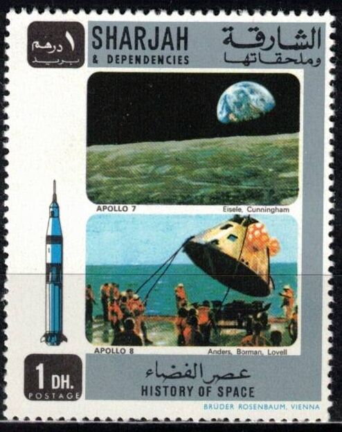 Sharjah: Apollo 7 & 8, 1970 : US$ 0.09 from schopalu : Stamps for sale ...