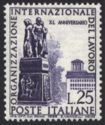 Stamp: Workers' Monument and ILO Building, Geneva (Italy(40th ...