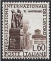 Stamp: Workers' Monument and ILO Building, Geneva (Italy(40th ...