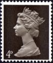 Stamp: Queen Elizabeth II - 4d Predecimal Machin (United Kingdom of ...
