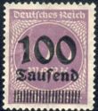 Stamp: Surcharge - 100T on 100m (numbers) (German Realm(Inflation ...