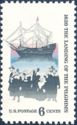 Stamp: "Mayflower" and Pilgrims (United States of America(350th ...