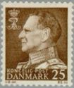 Stamp: King Frederik IX (Denmark(King Frederik IX - Facing left) Mi:DK ...